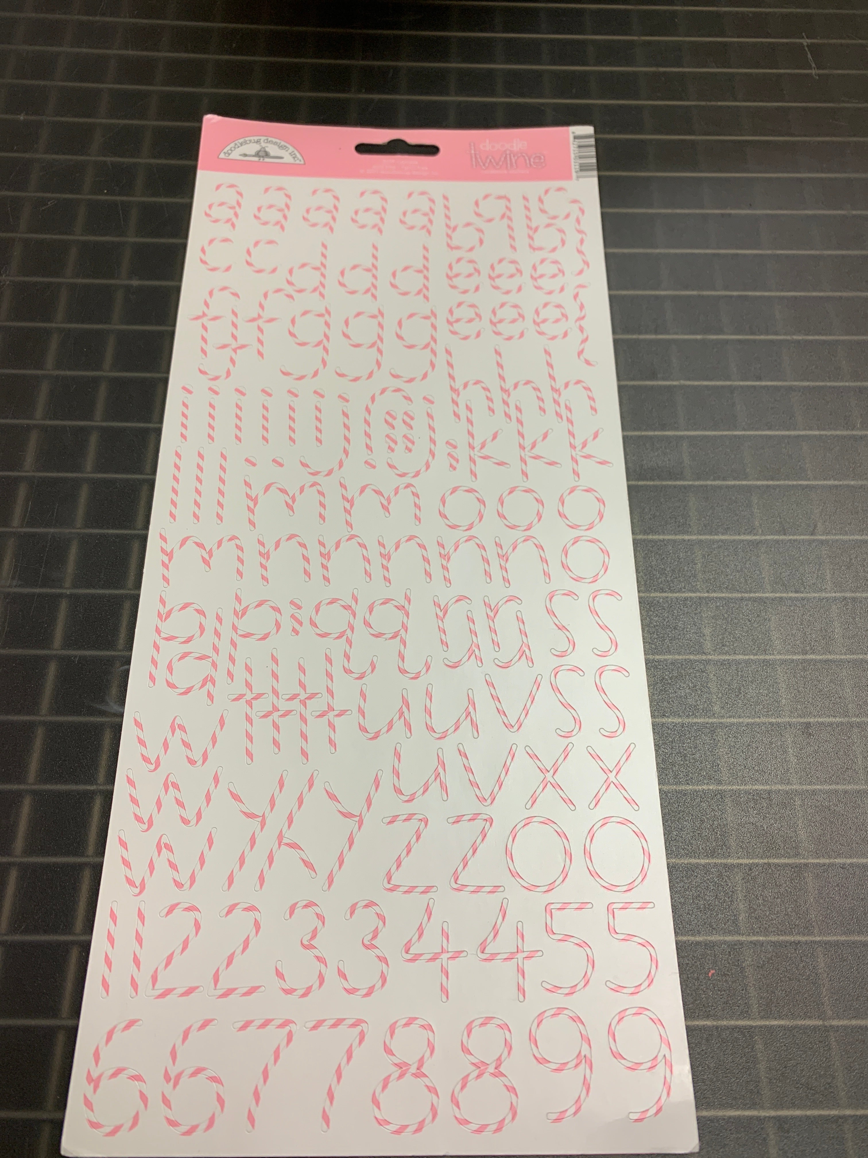 Pink Doodle Twine - Alphabet and Number Stickers – Scraps