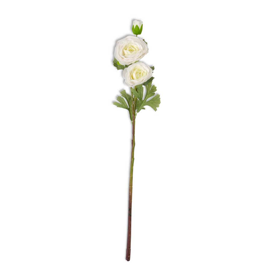 White Triple Bloom Real Touch Ranunculus Stem - 24 Inch – Scraps