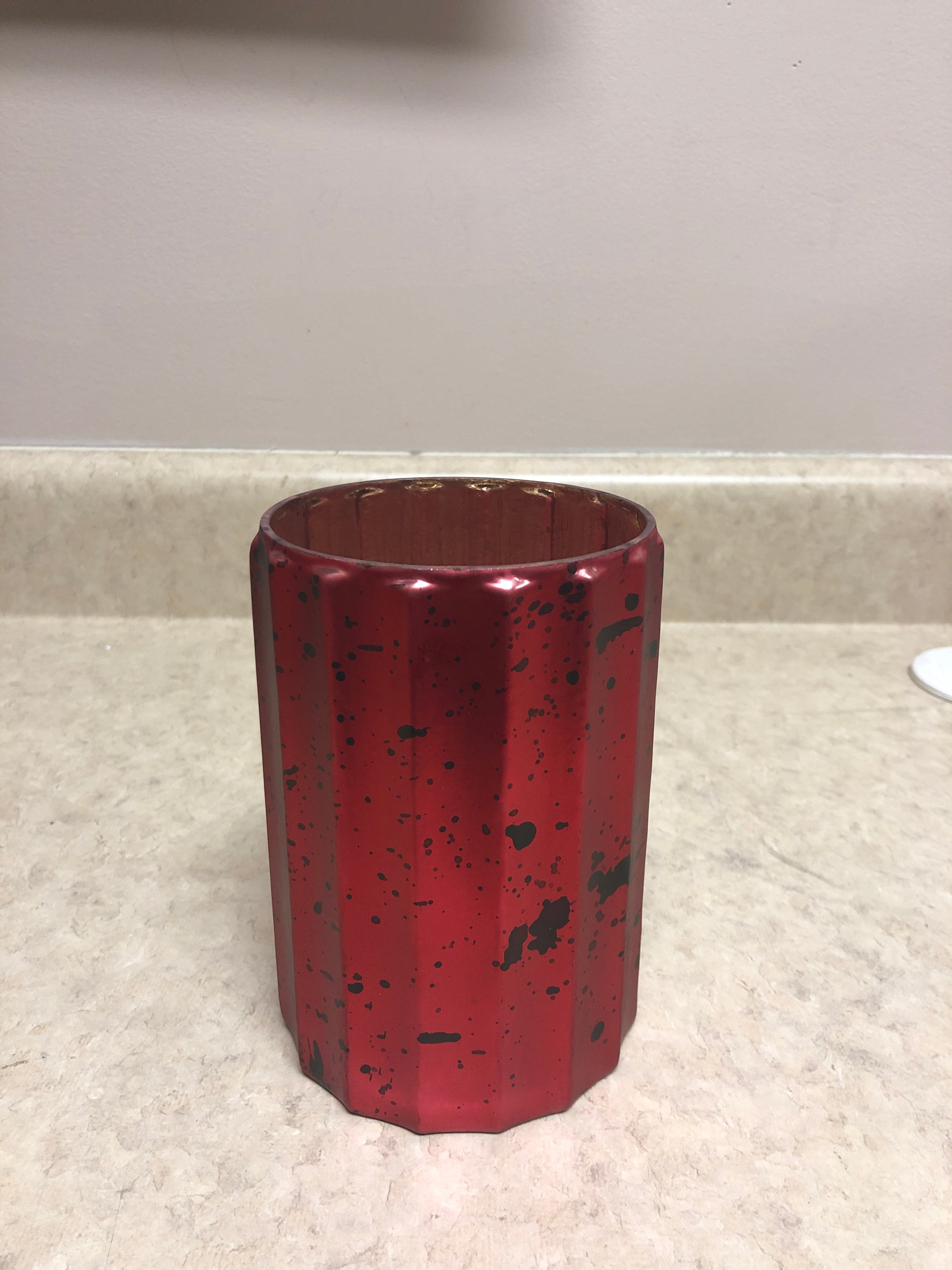 Red Mercury Glass Fluted Containers - Small – Scraps